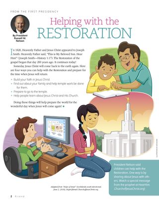 Helping with the Restoration