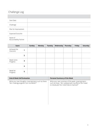 Using the Challenge Log