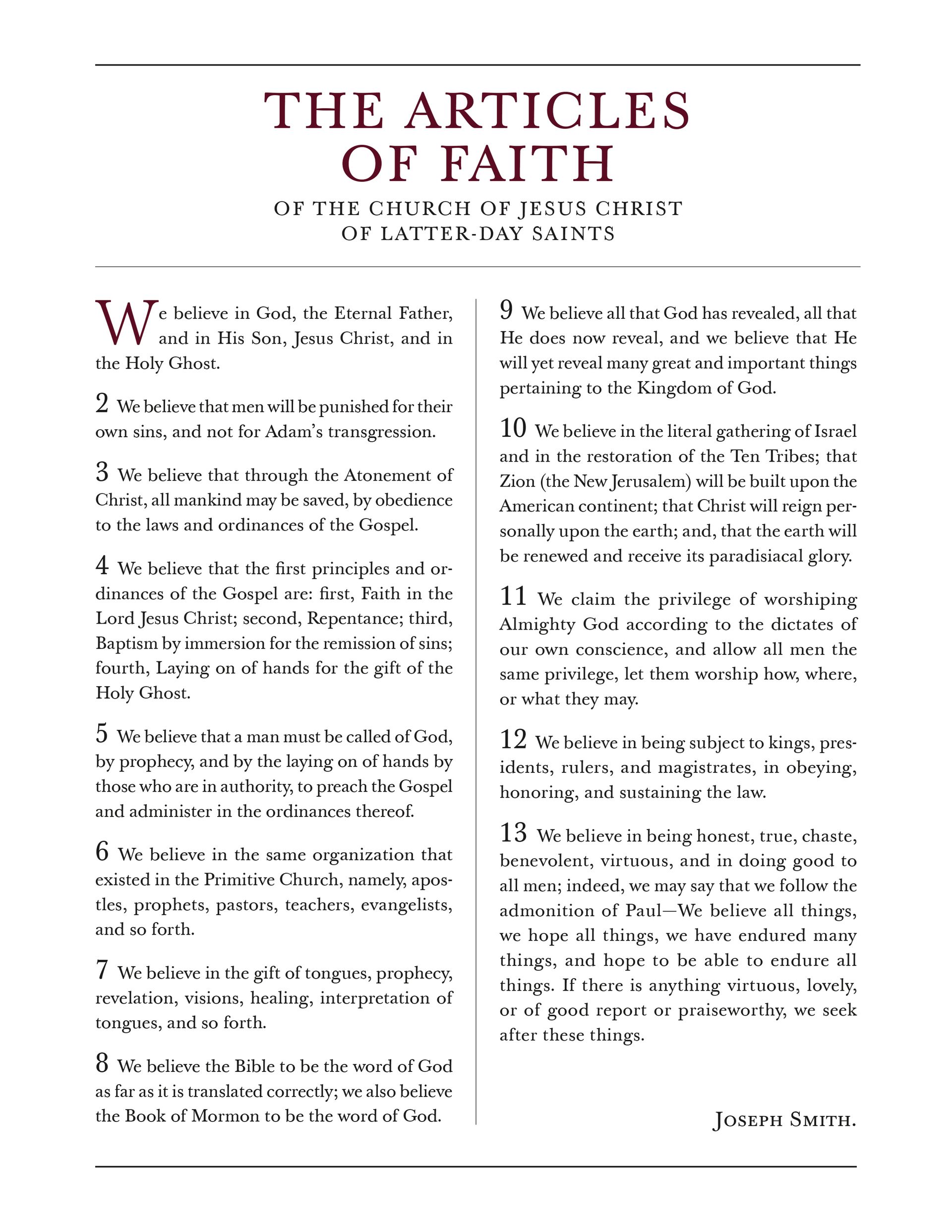 Articles of Faith 8.5x11